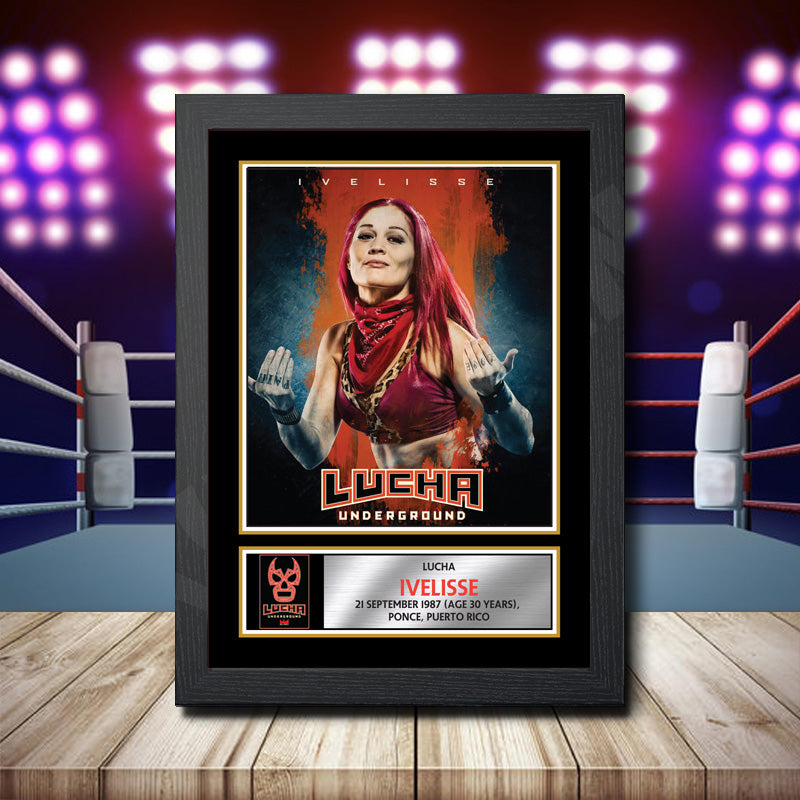 Signed WWE Wrestling Prints Ivelisse Velez Lucha Print Signed Autograp