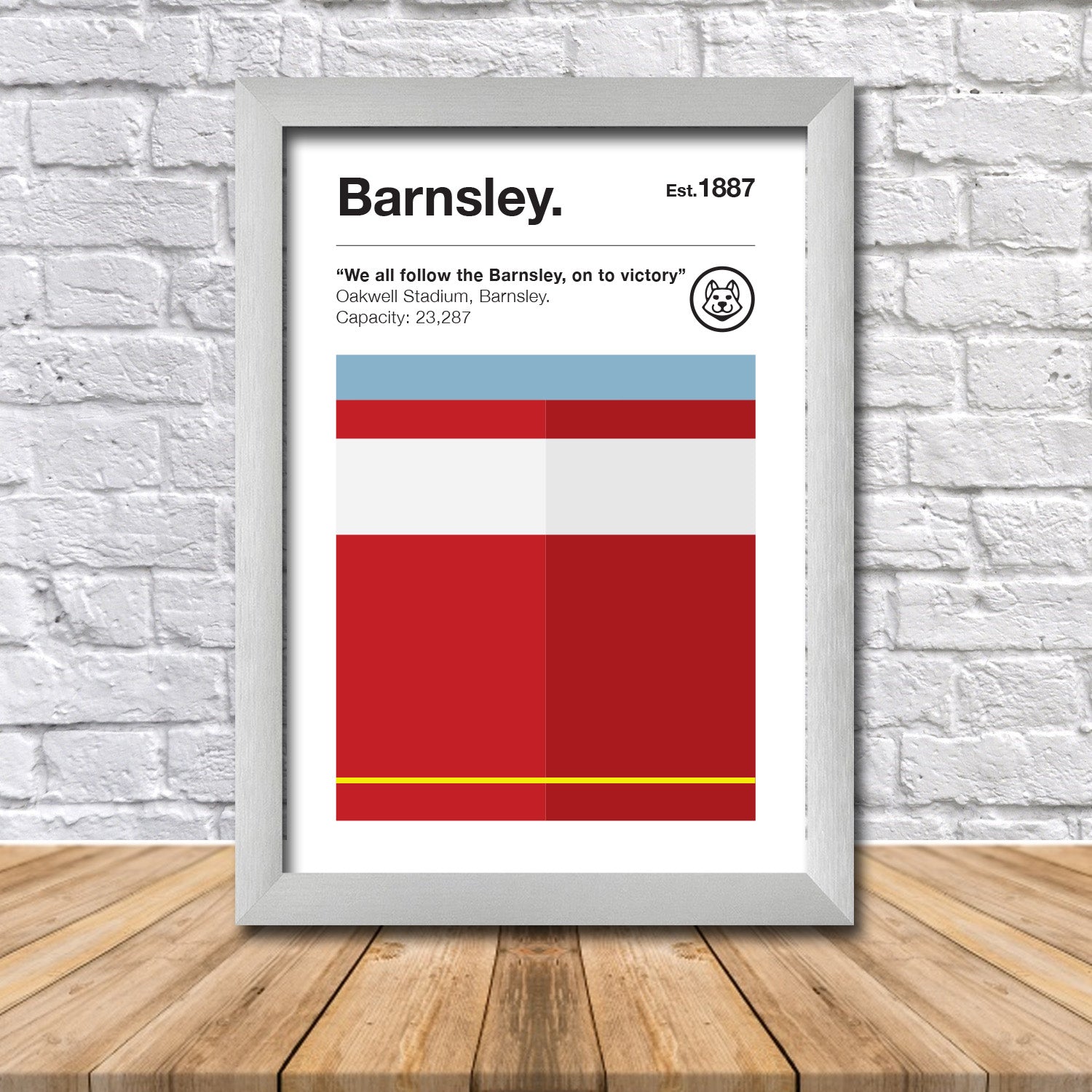 Signed Team Player Prints Retro Barnsley Club Colours Barnsley Fan Cha