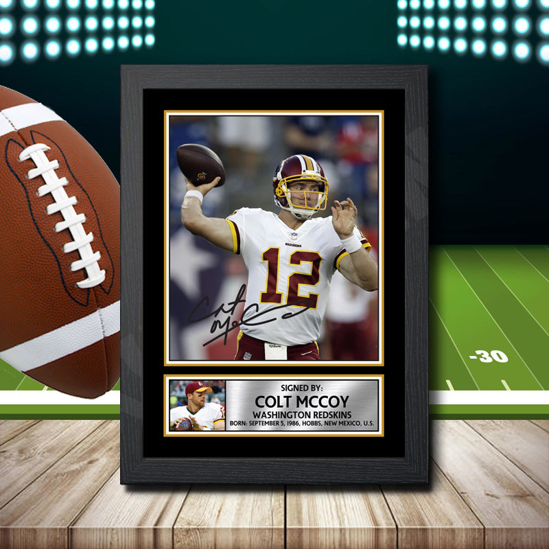 Signed NFL Footballers Colt Mccoy 2 - Signed Autographed NFL Star Prin