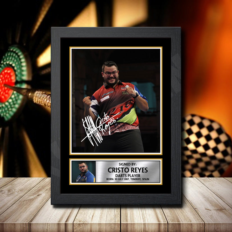 Signed Darts Posters Cristo Reyes 2 Signed Autographed Darts Star Post