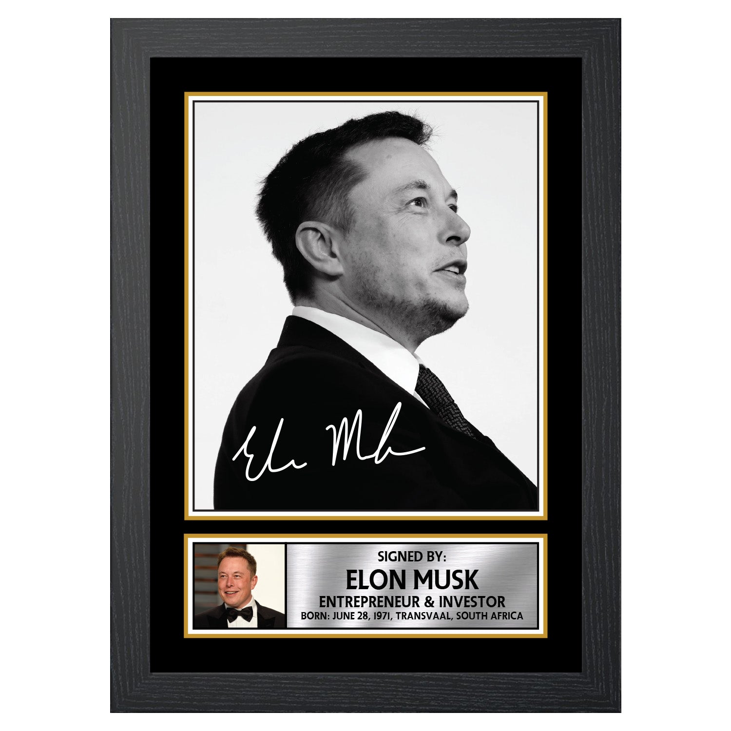 Signed Famous Businessmen Prints Elon Musk Famous Businessmen Autograp