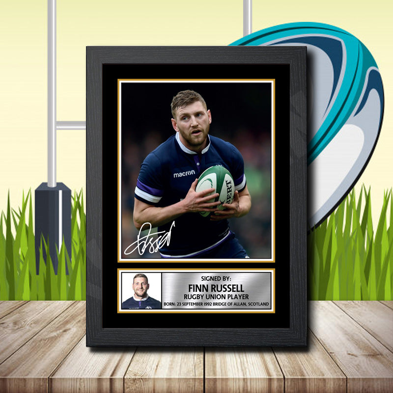 Signed RUGBY Prints Posters Finn Russell 2 Signed Autographed Rugby St