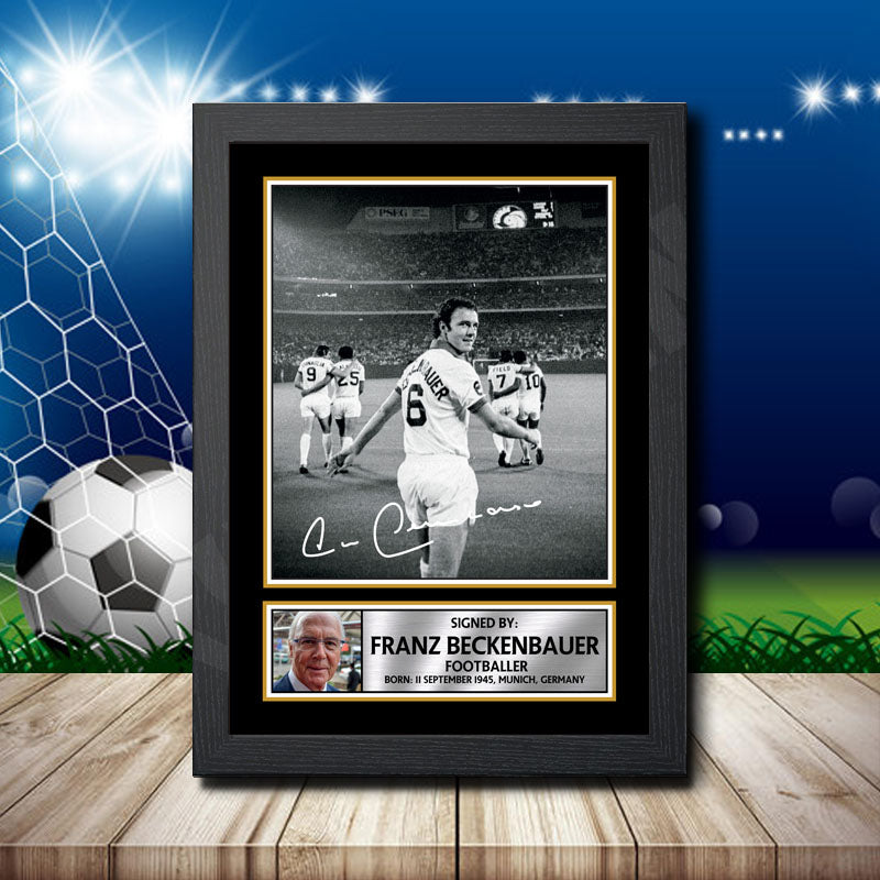 Signed Footballer Posters Franz Beckenbauer 2 Signed Autographed Footb