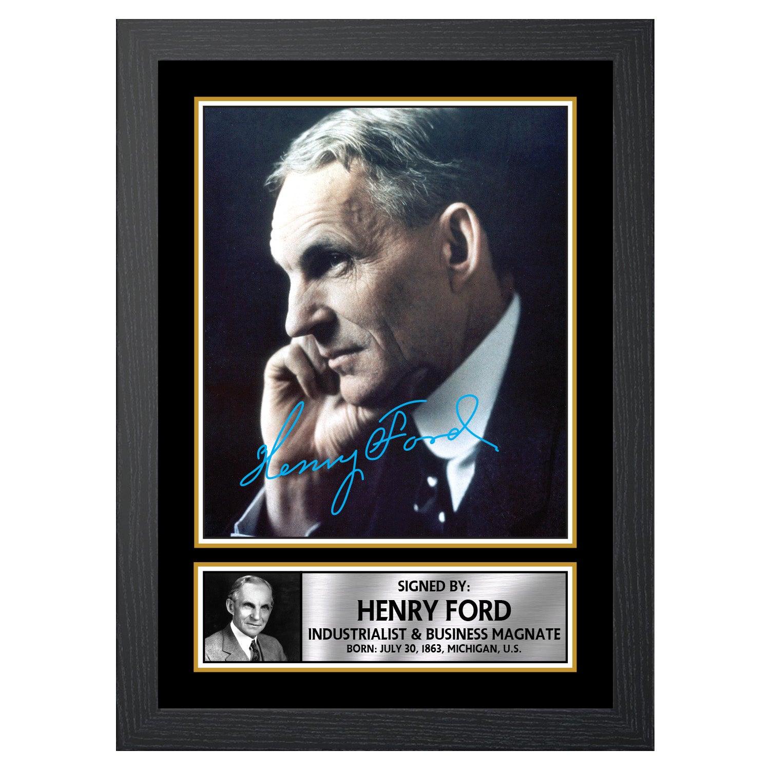 Signed Famous Businessmen Prints Henry Ford Famous Businessmen Autogra