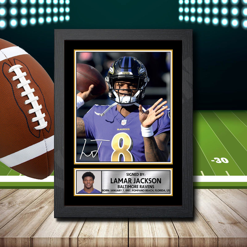 Signed NFL Footballers Lamar Jackson 1 - Signed Autographed NFL Star P
