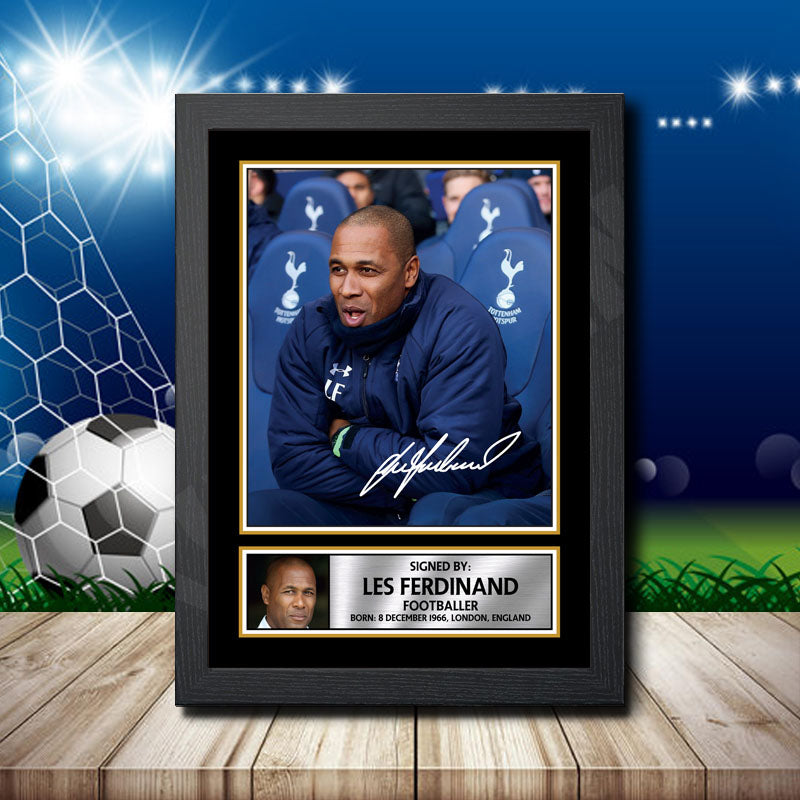 Signed Footballer Posters Les Ferdinand Signed Autographed Footballers