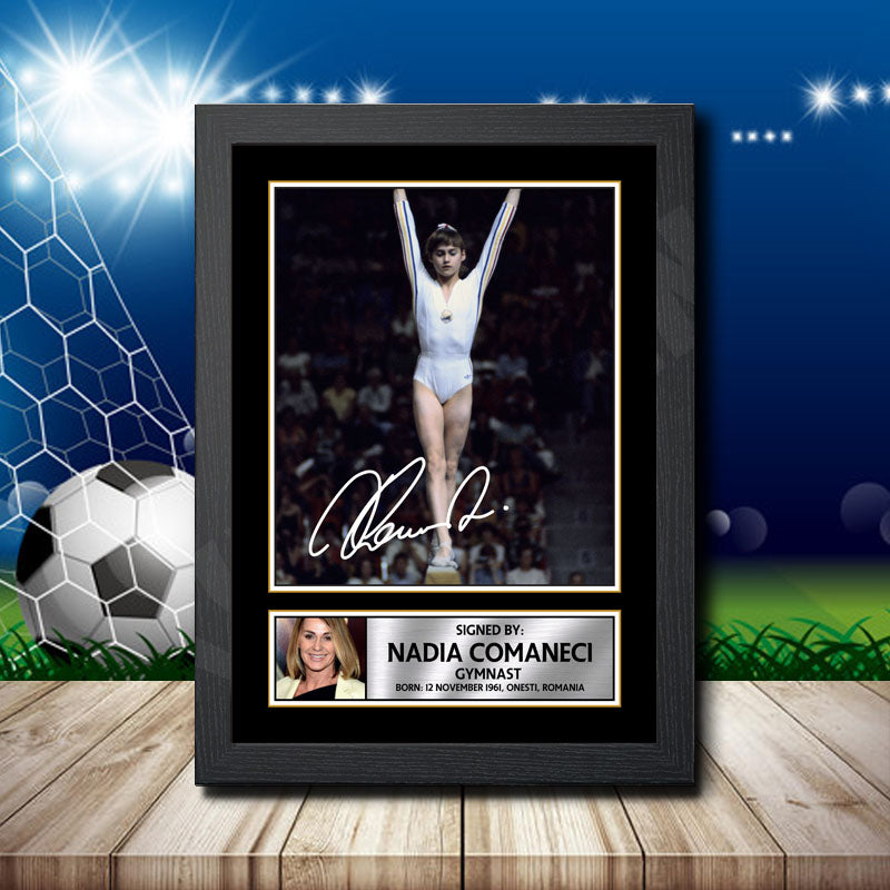 Signed Footballer Posters Nadia Comaneci 2 Signed Autographed Football