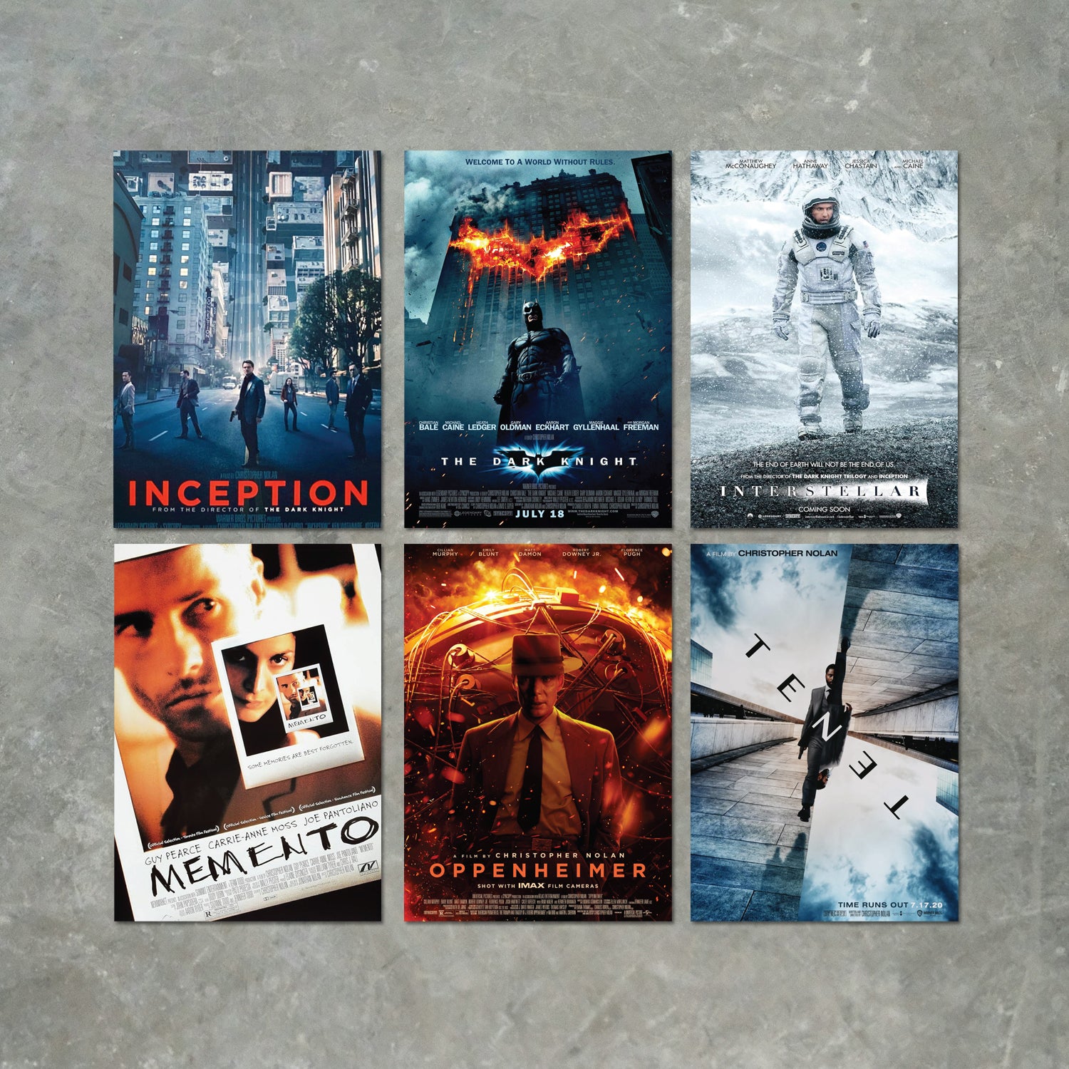 Christopher Nolan Movies and Film Poster Print Packs - 6 POSTERS (A6,