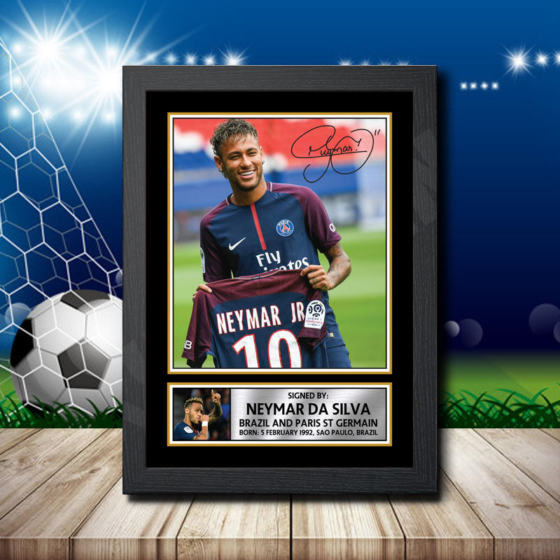 Signed Footballer Posters Neymar Psg Signed Autographed Footballers St