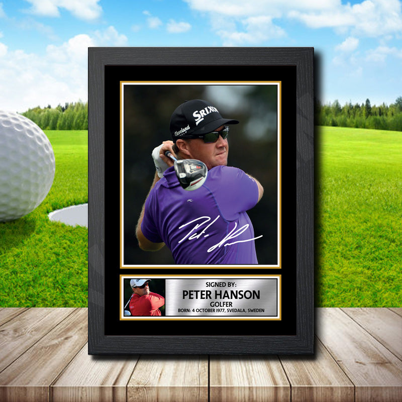 Signed GOLFER Prints Posters Peter Hanson Signed Autographed Golfer St