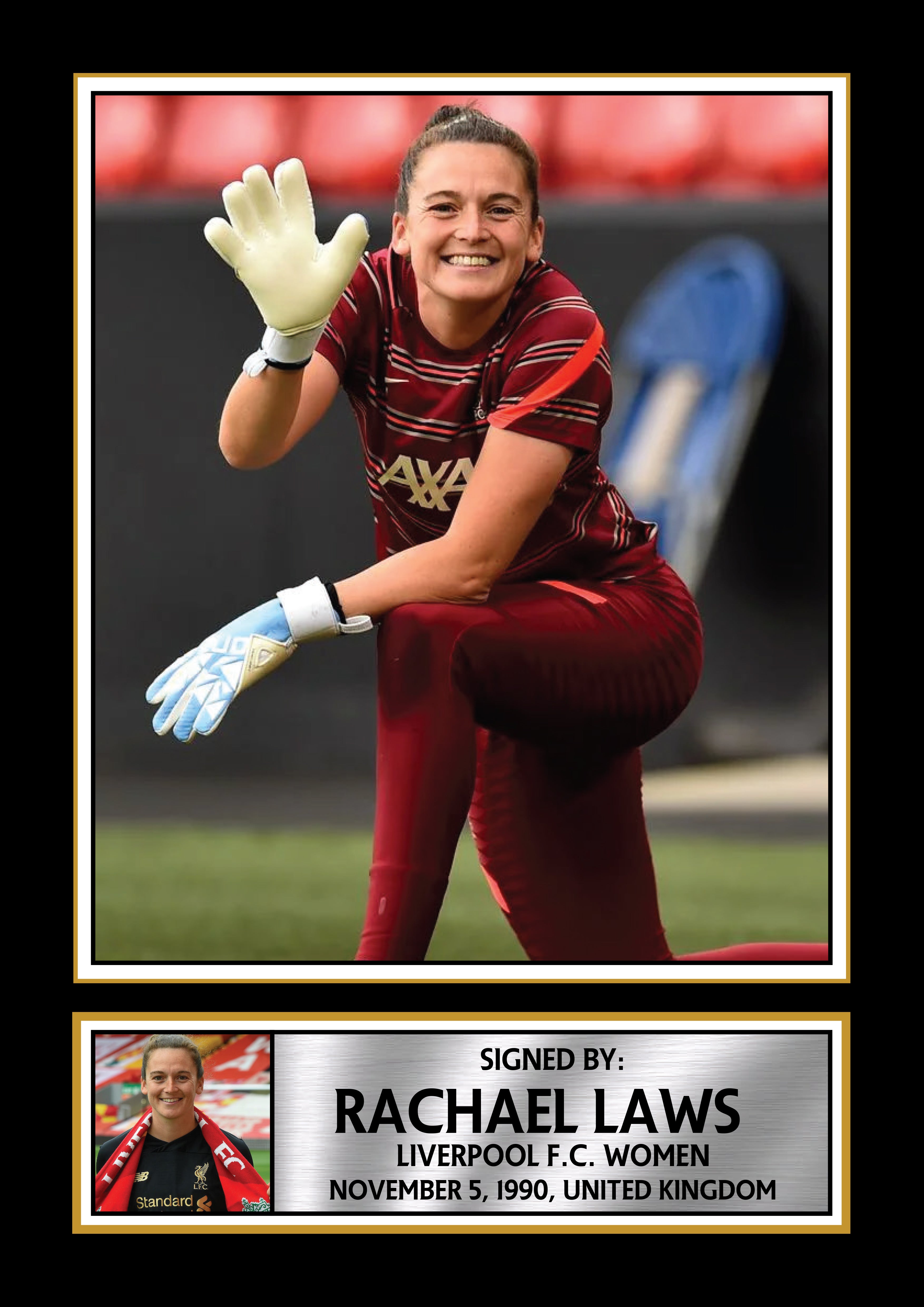 Rachael Laws Signed Poster Print – Liverpool FC Women’s Goalkeeper Tri