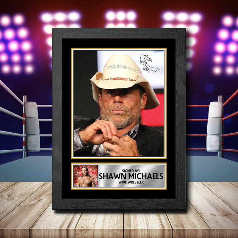 Signed WWE Wrestling Prints Shawn Michaels 1 Signed Autographed Wwe St