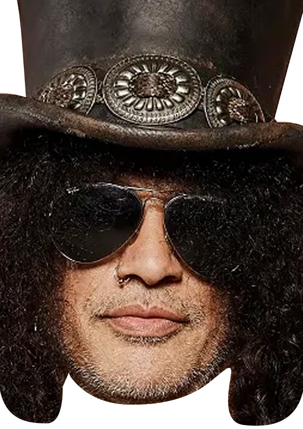 Slash - Guns 'n Roses Celebrity Face Mask Fancy Dress Cardboard Costum