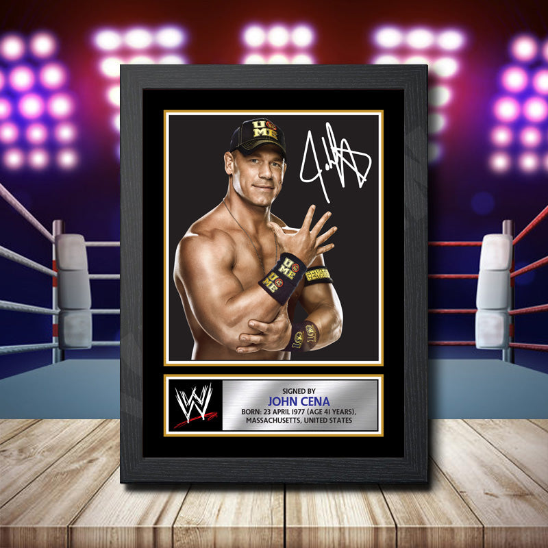 Signed WWE Wrestling Prints Wwe Wrestling John Cena 2 Signed Autograph