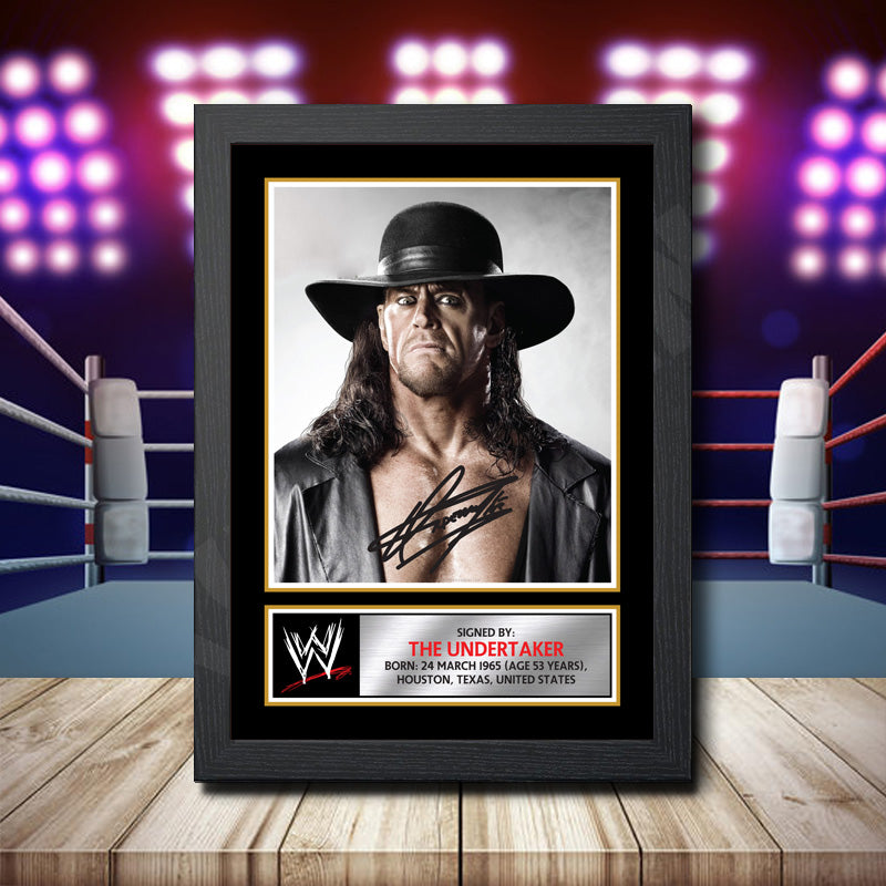 Signed WWE Wrestling Prints Wwe Wrestling The Undertaker Signed Autogr