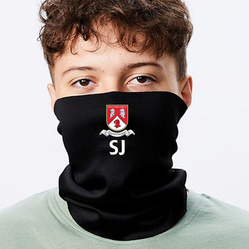 Custom printed Black Snood Any Logo Any initials High Quality Football