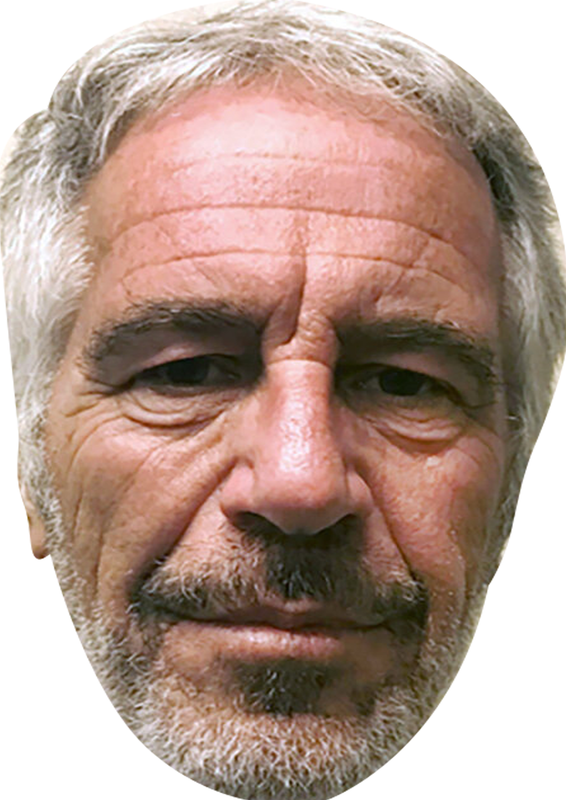 Jeffrey Epstein Celebrity Face Mask Fancy Dress - High-Quality Cardboa