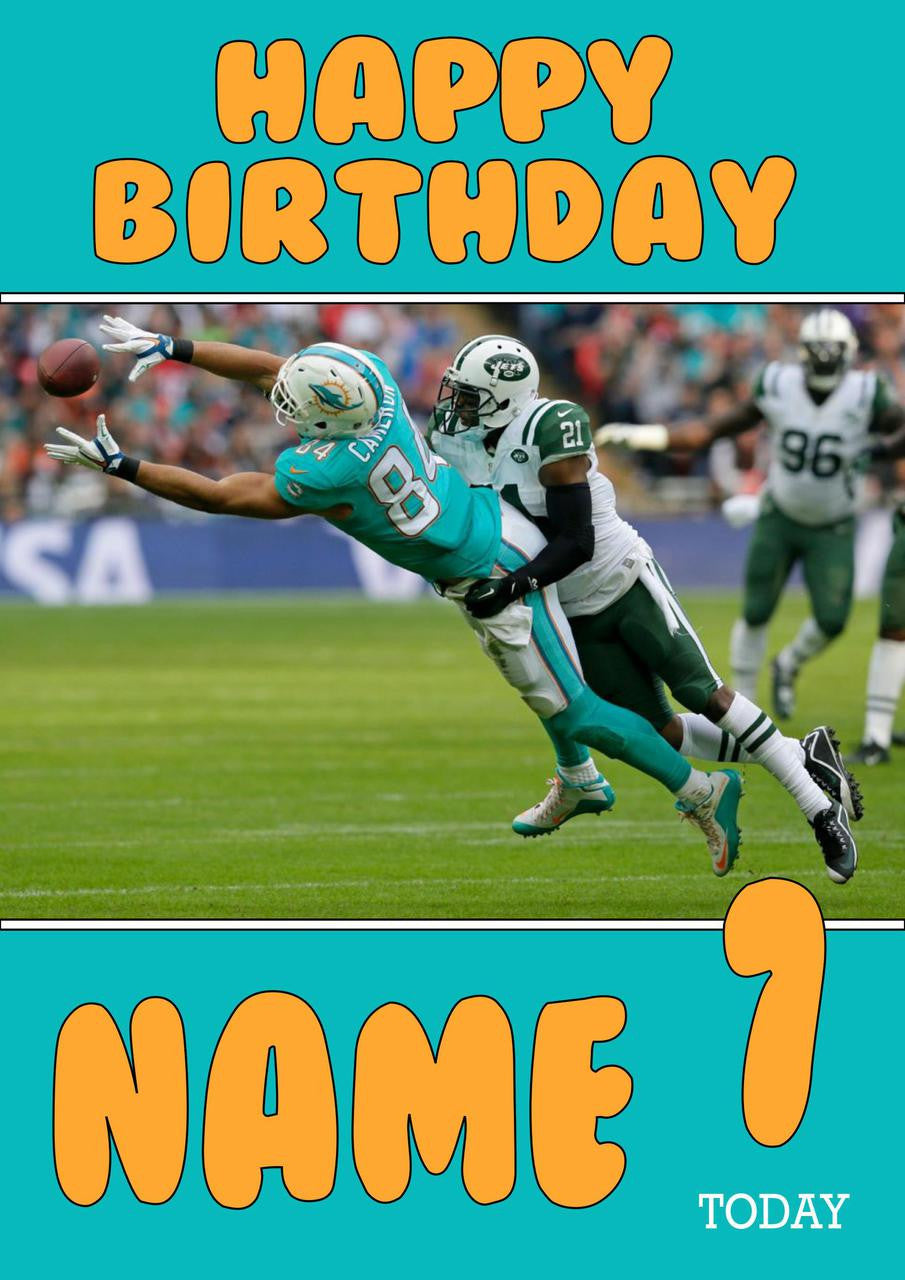 Personalised Miami Dolphins THEME INSPIRED Style PERSONALISED Kids Adu
