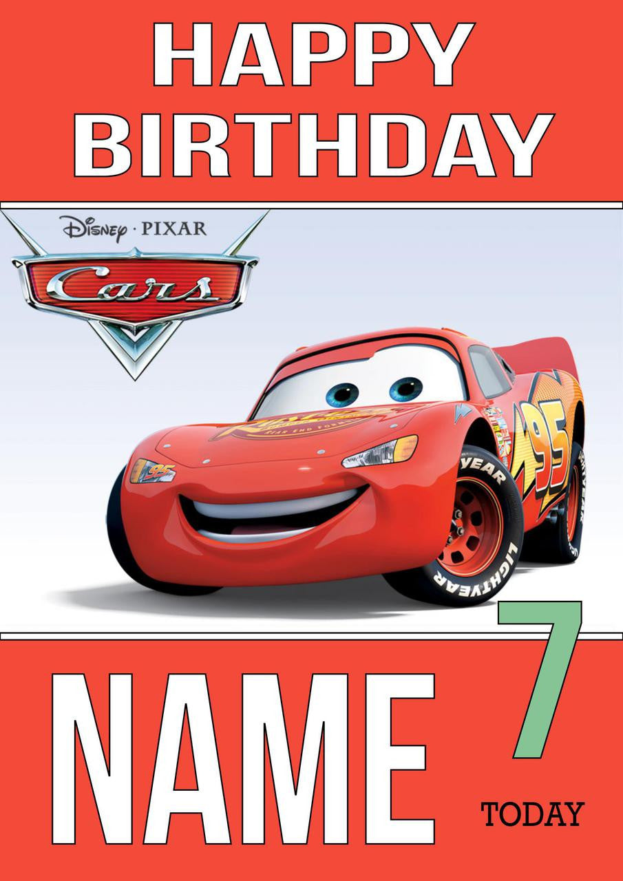 THEME INSPIRED Kids Adult Personalised Birthday Card Cars Birthday Car