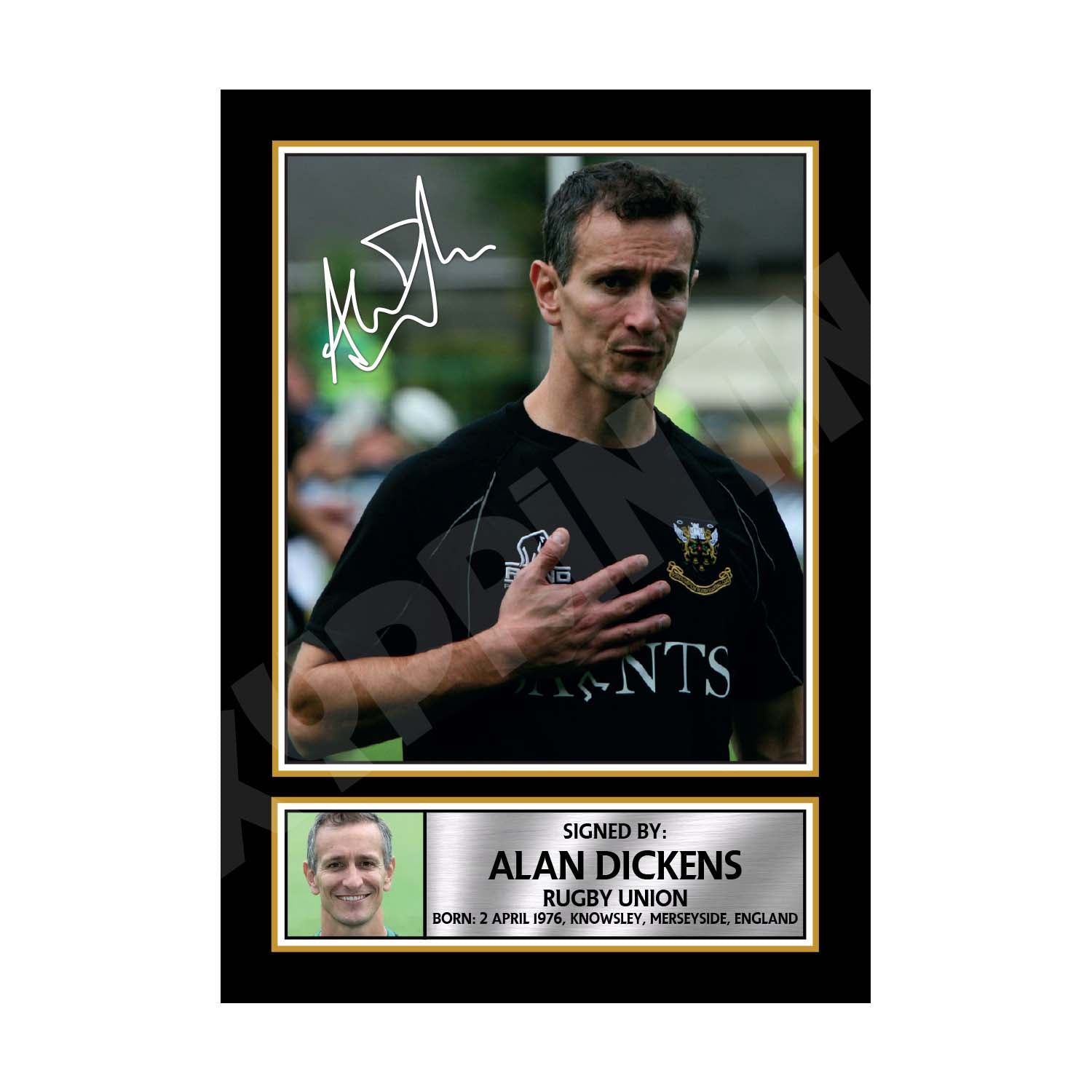 ALAN DICKENS 1 Limited Edition Rugby Player Signed Print - Rugby