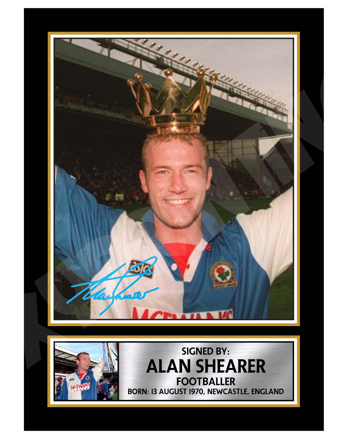 ALAN SHEARER Limited Edition Football Player Signed Print - Football