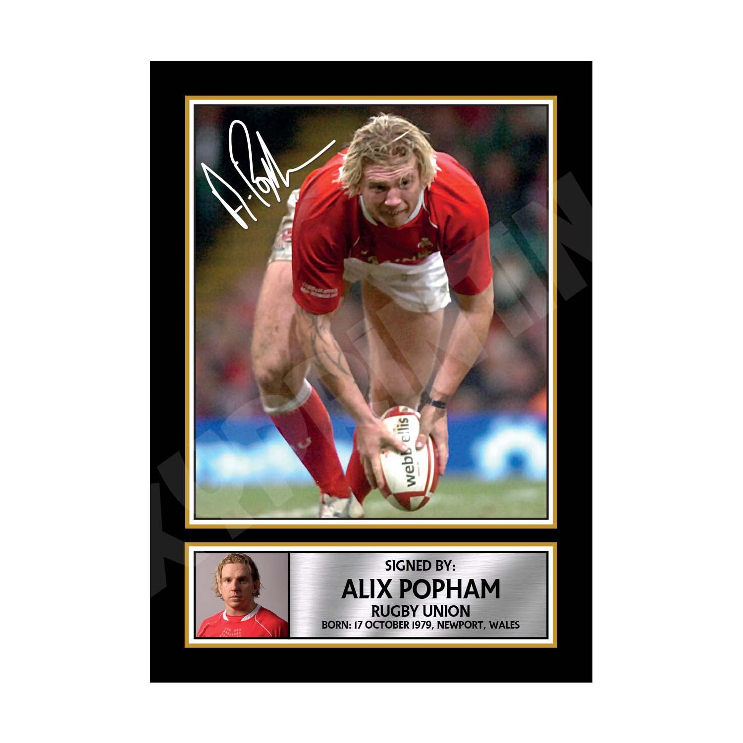 ALIX POPHAM 1 Limited Edition Rugby Player Signed Print - Rugby