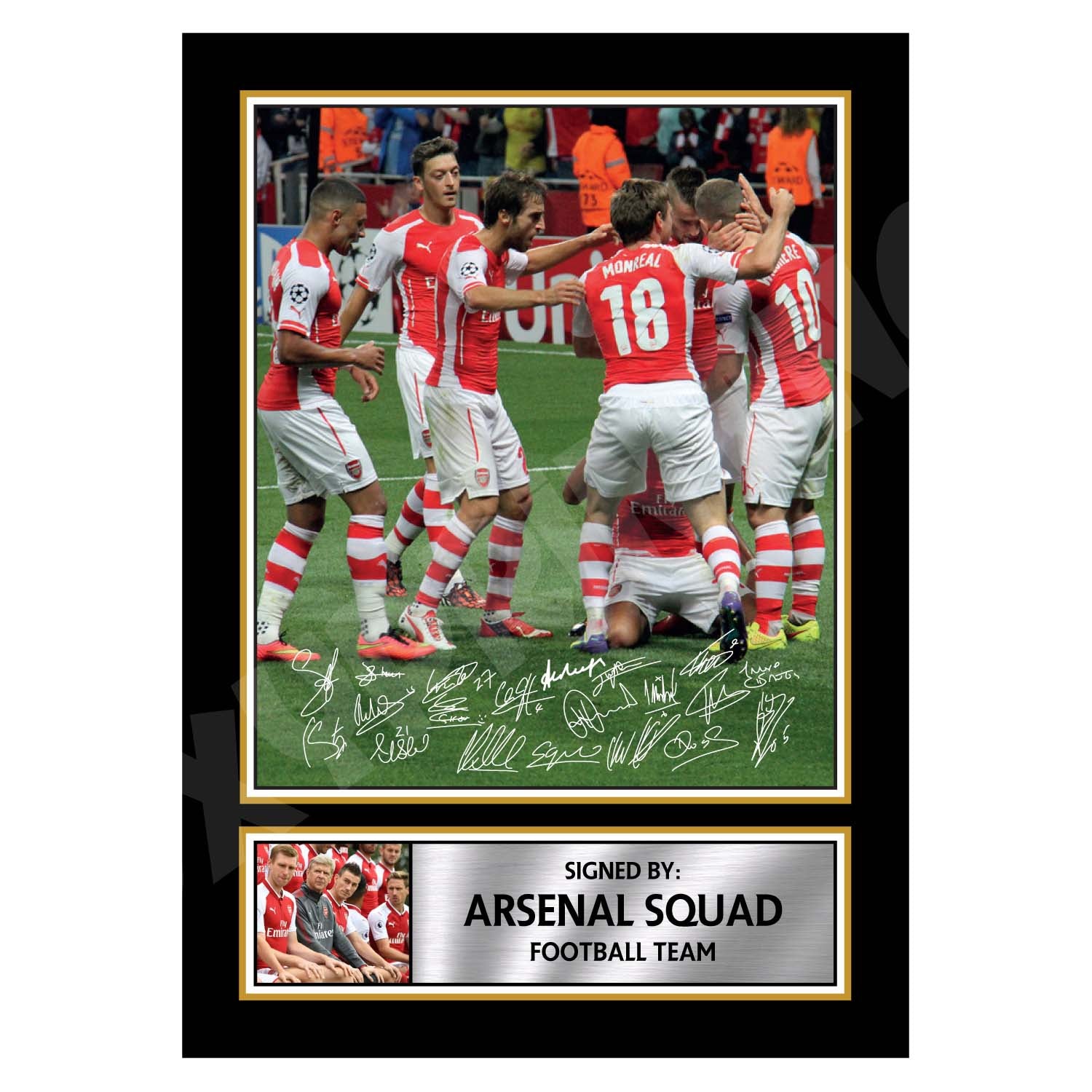 ARSENAL SQUAD Limited Edition Football Player Signed Print - Football