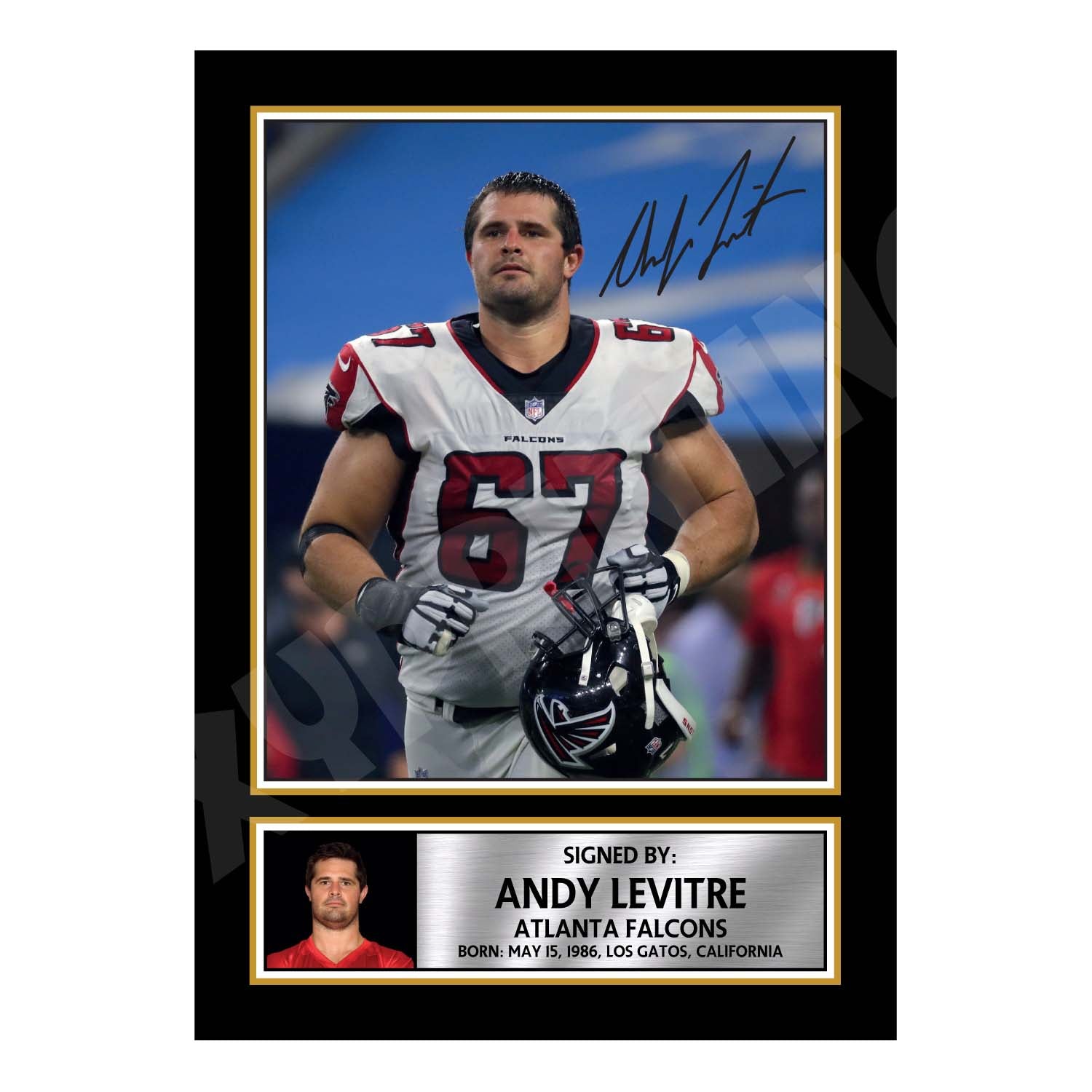 Andy Levitre 2 Limited Edition Football Signed Print - American Footba
