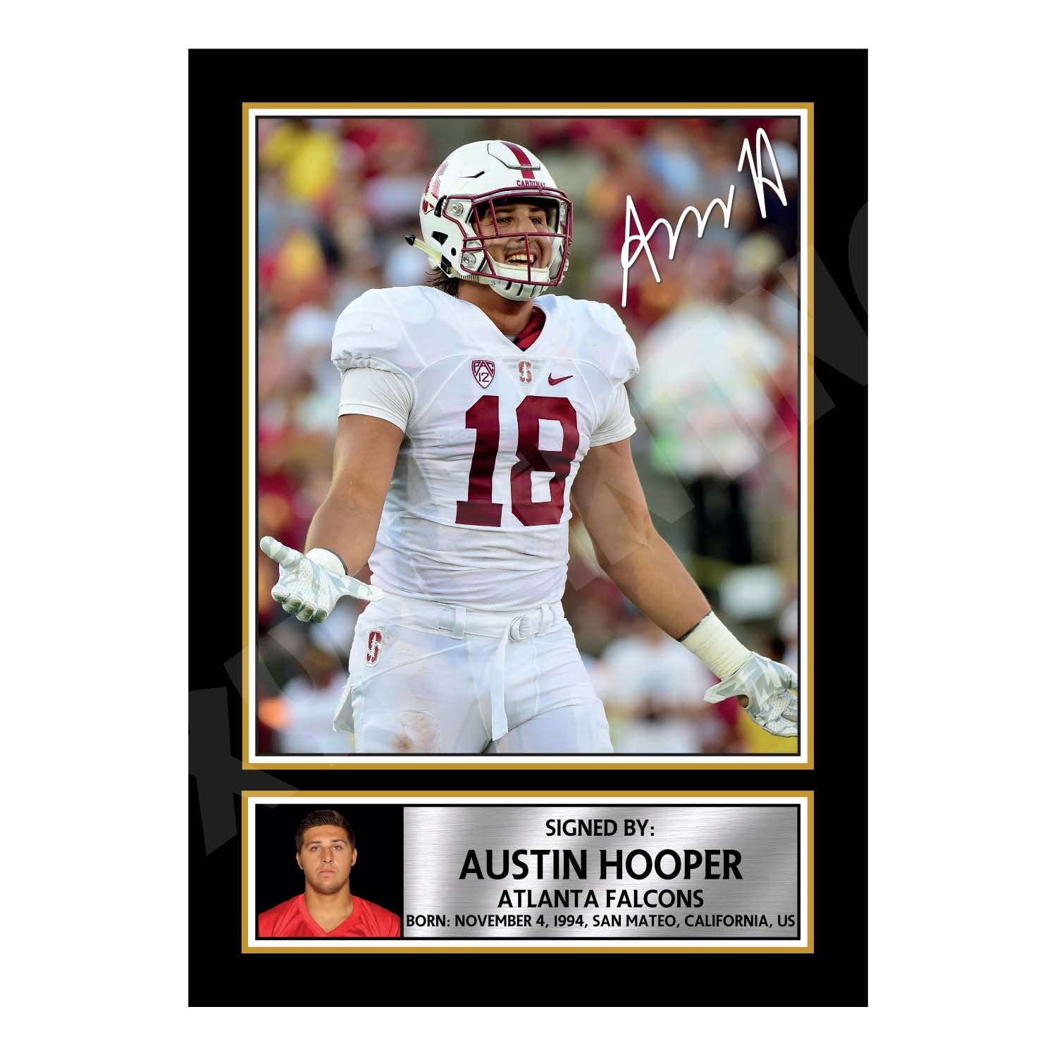 Austin Hooper 1 Limited Edition Football Signed Print - American Footb