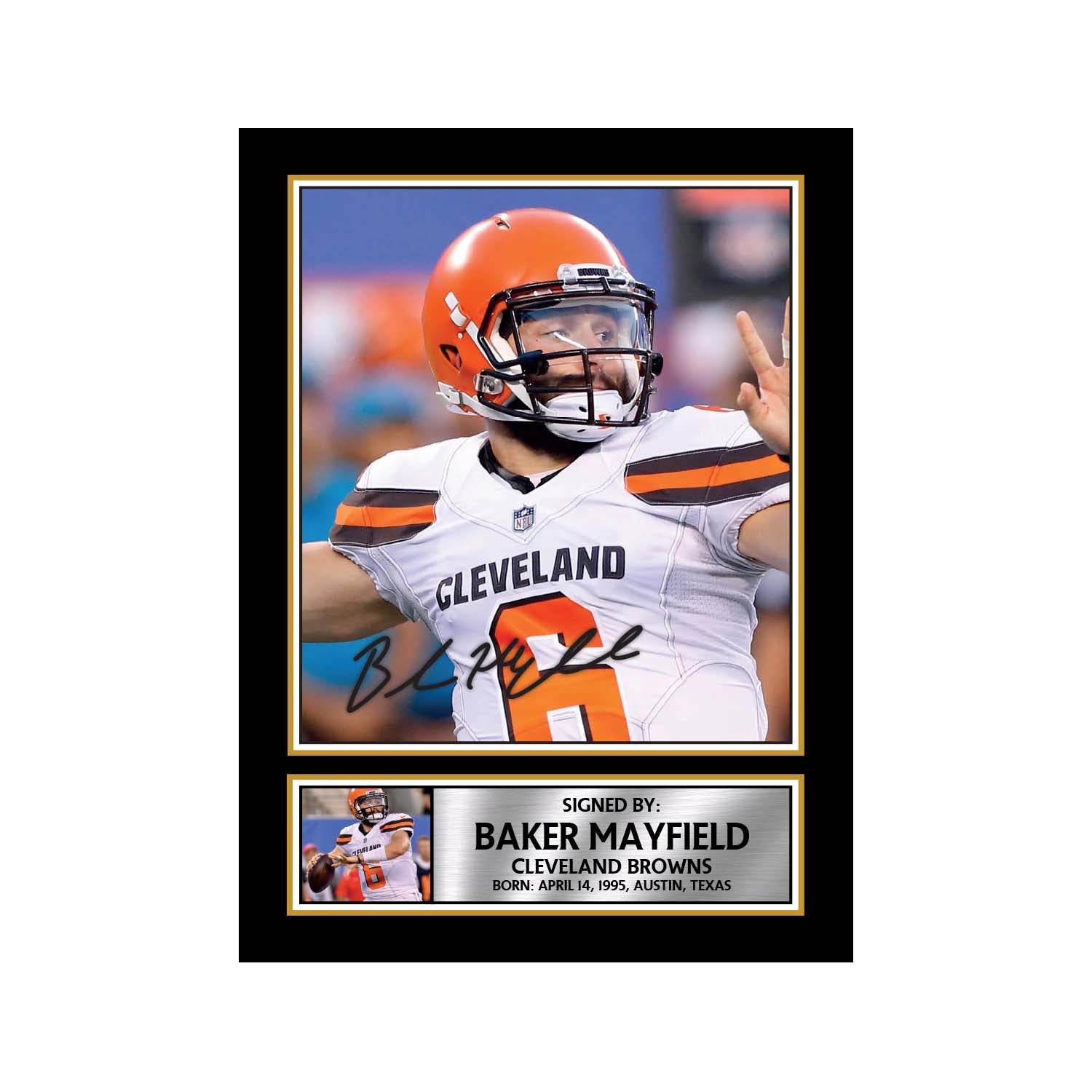 Baker Mayfield Limited Edition Football Signed Print - American Footba