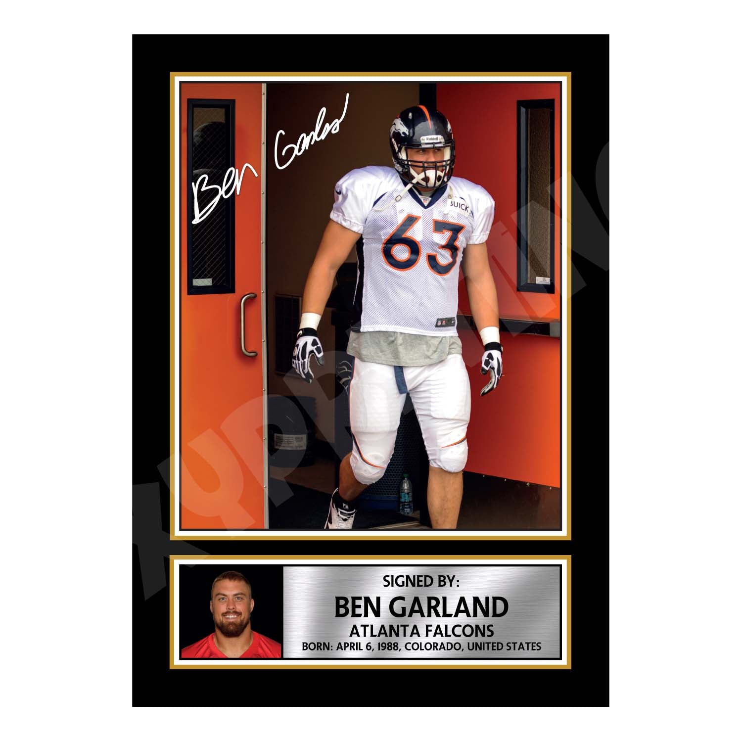 Ben Garland 2 Limited Edition Football Signed Print - American Footbal