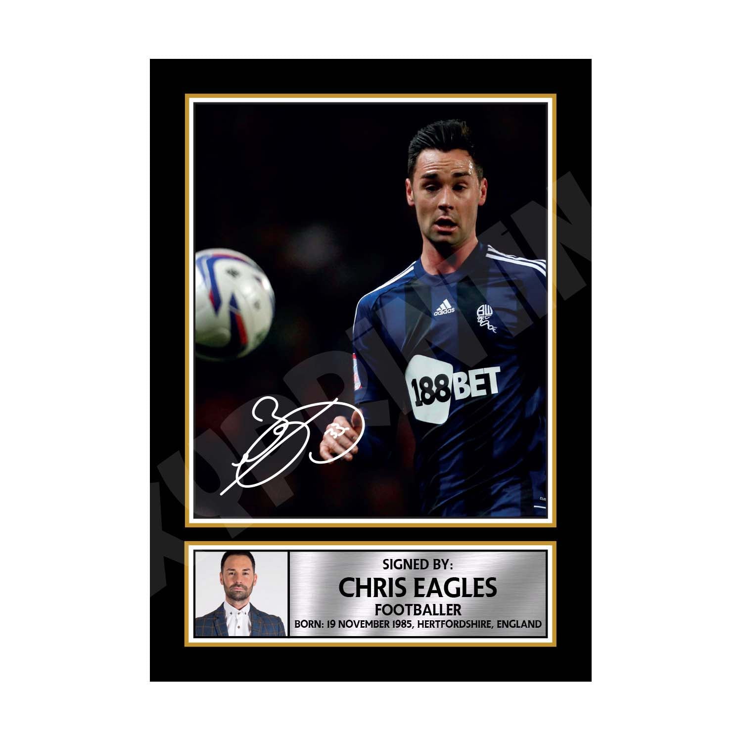 CHRIS EAGLES 2 Limited Edition Football Player Signed Print - Football