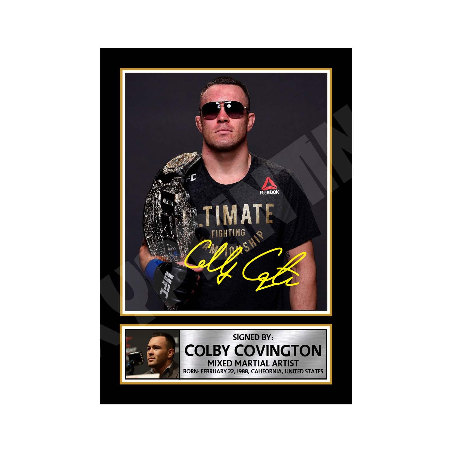 COLBY COVINGTON 2 Limited Edition MMA Wrestler Signed Print - MMA Wres