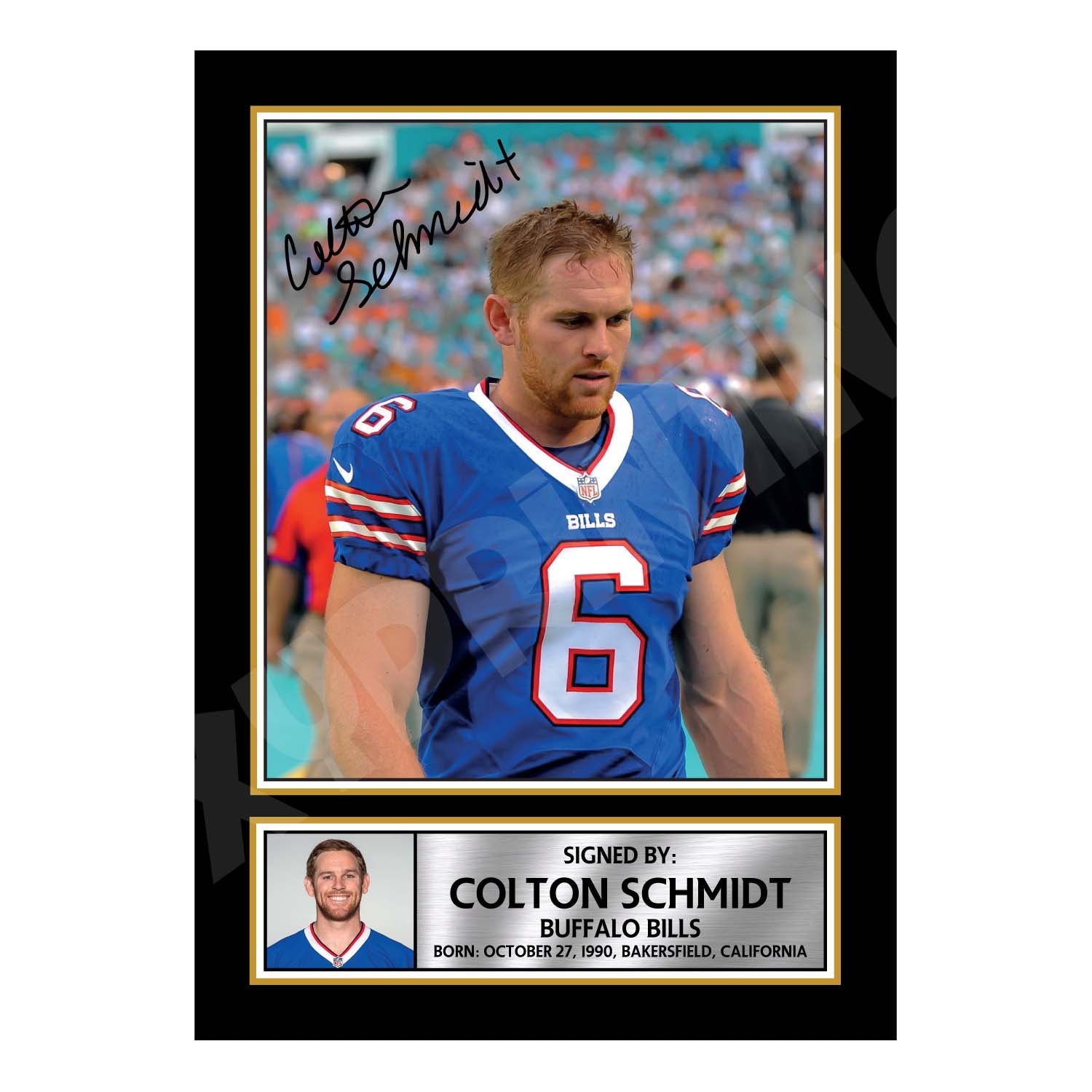 Colton Schmidt 1 Limited Edition Football Signed Print - American Foot