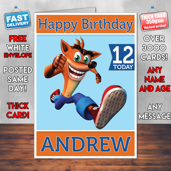 Crash Bandicoot 1 Inspired Theme Personalised Kids Inspired Birthday C