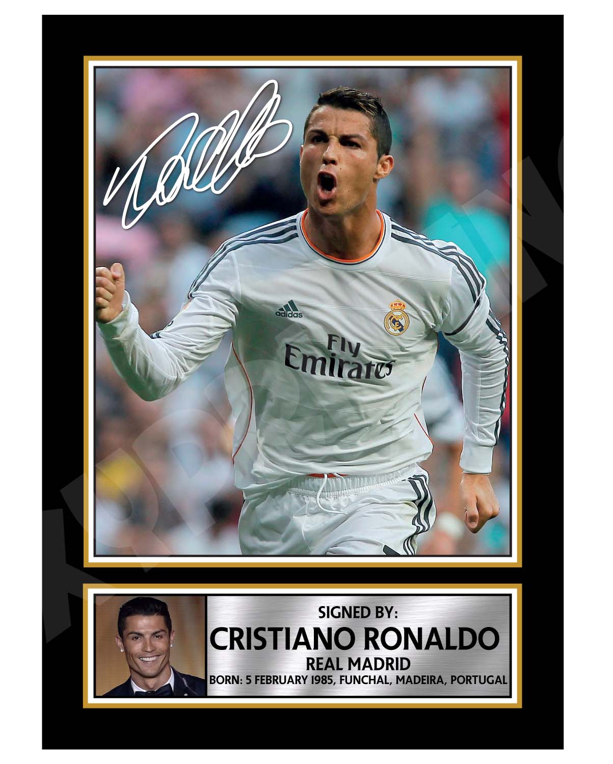 Cristiano Ronaldo 1 Limited Edition Football Player Signed Print - Foo