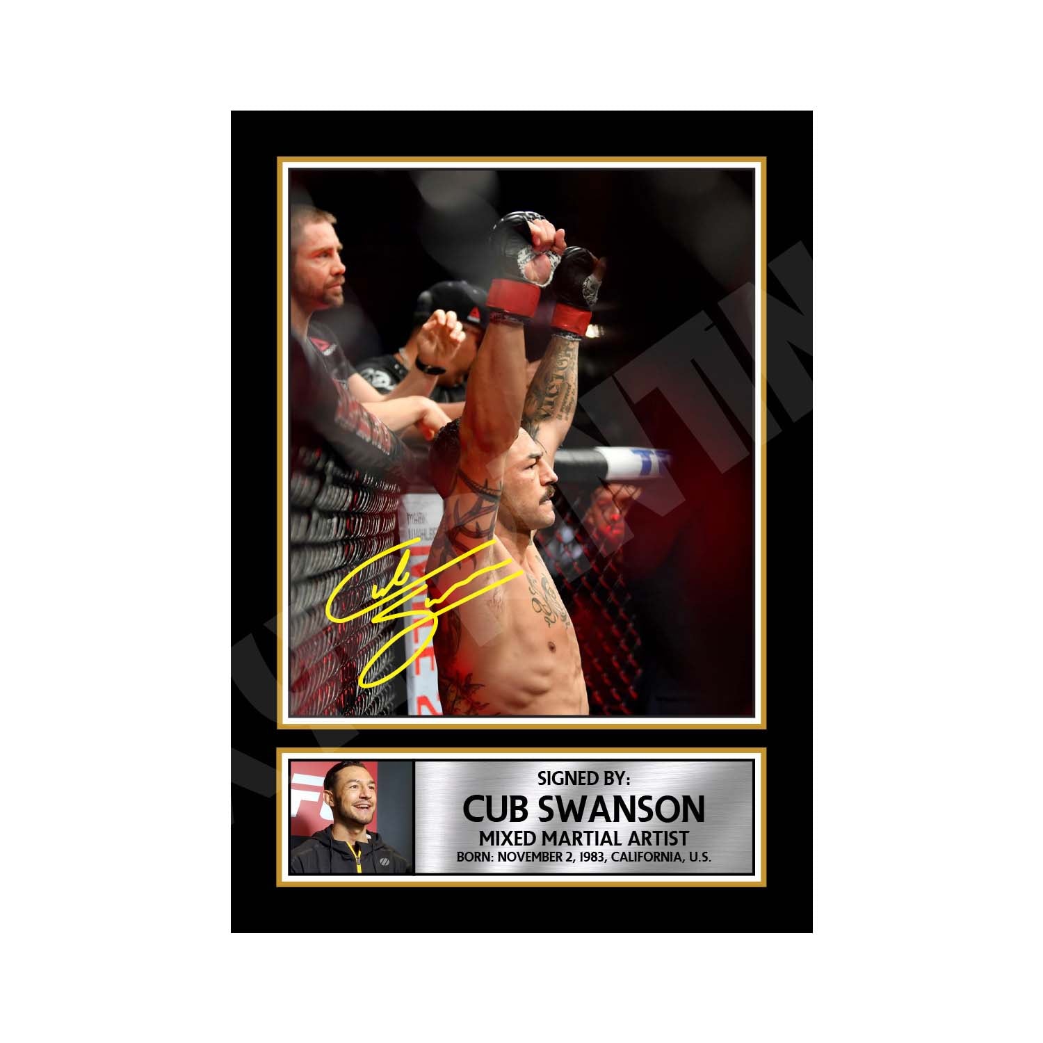 Cub Swanson 2 Limited Edition MMA Wrestler Signed Print - MMA Wrestlin