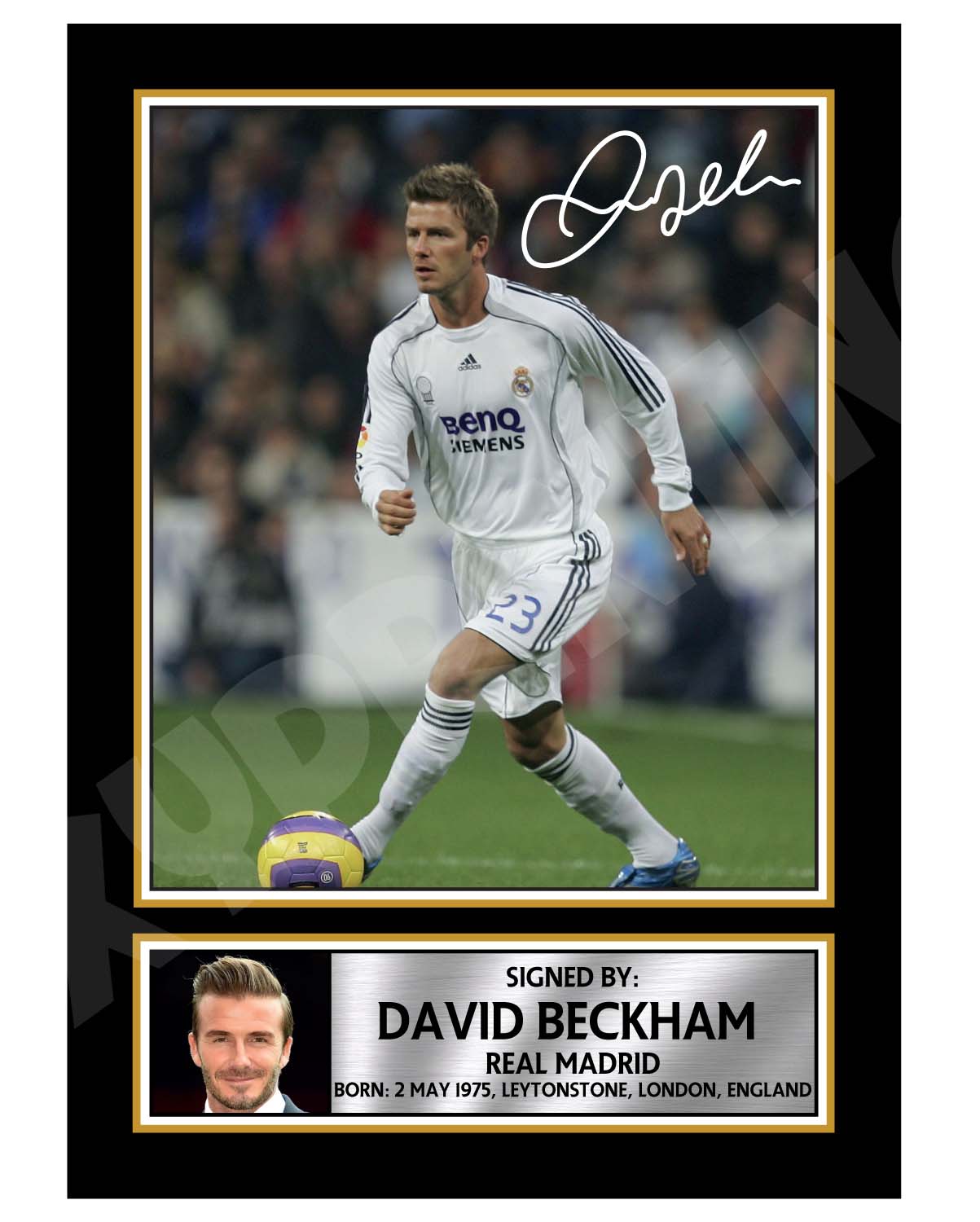 DAVID BECKHAM 1 Limited Edition Football Player Signed Print - Footbal