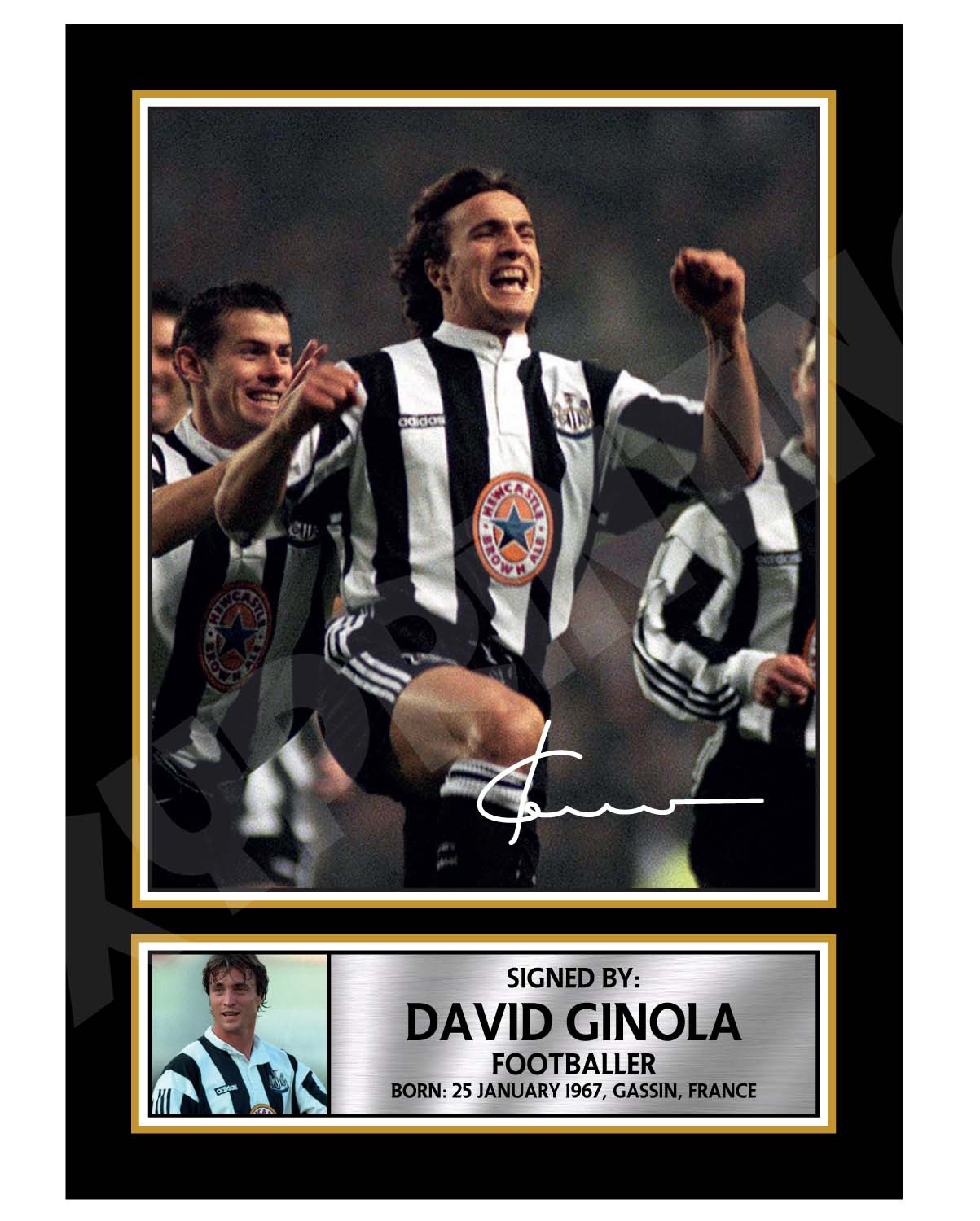 DAVID GINOLA (1) Limited Edition Football Player Signed Print - Footba