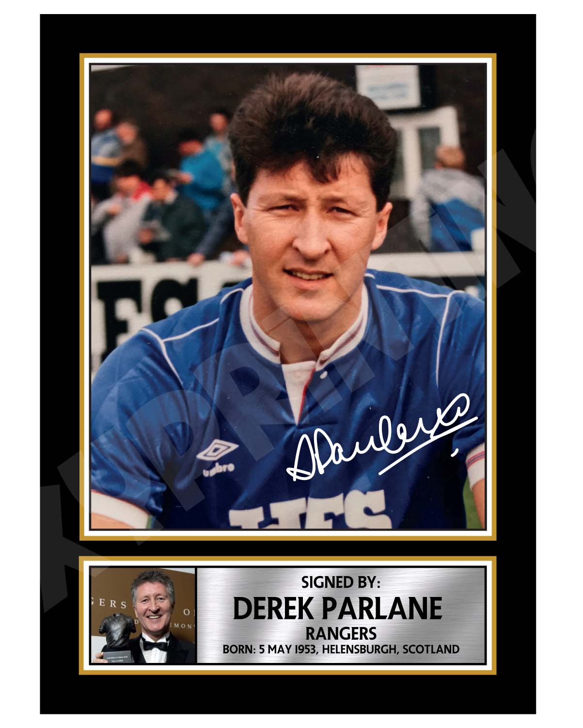 DEREK PARLANE 2 Limited Edition Football Player Signed Print - Footbal