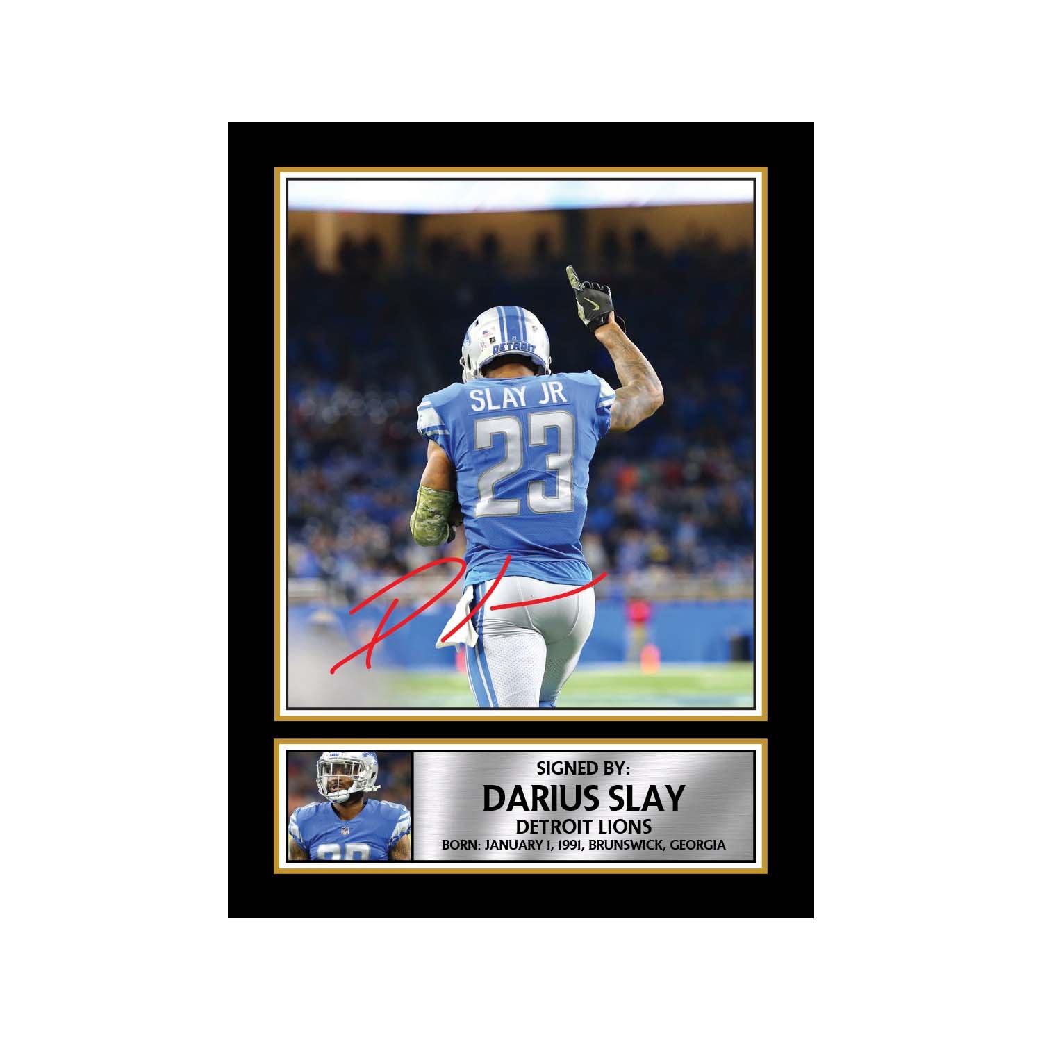 Darius Slay 2 Limited Edition Football Signed Print - American Footbal