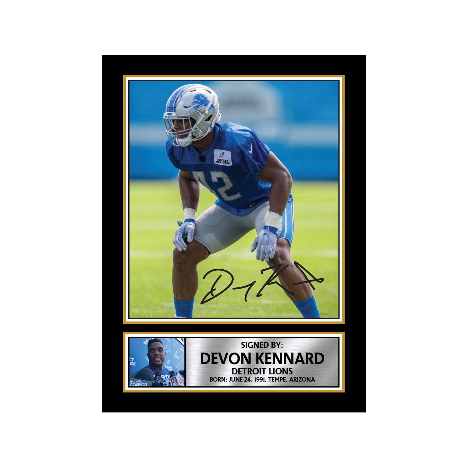 Devon Kennard 2 Limited Edition Football Signed Print - American Footb