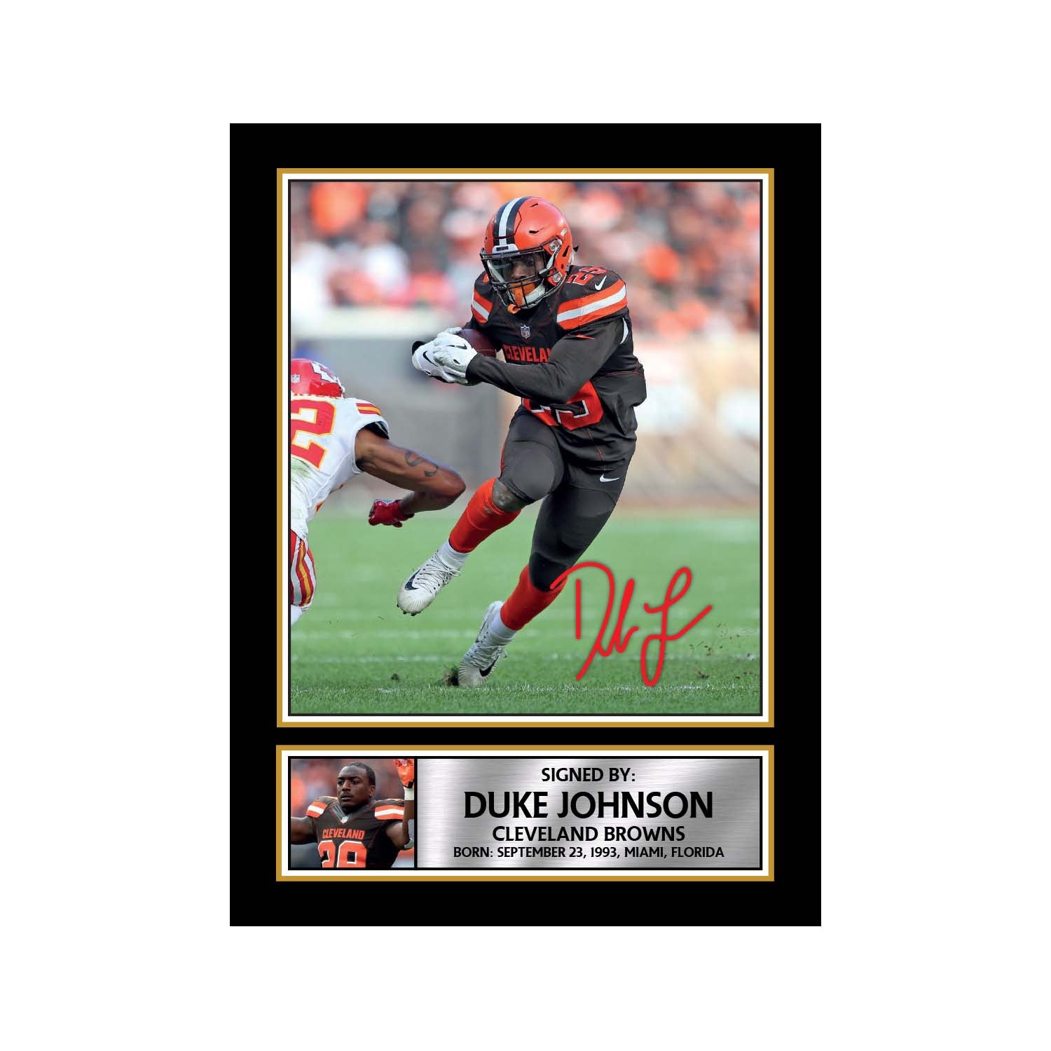 Duke Johnson 2 Limited Edition Football Signed Print - American Footba