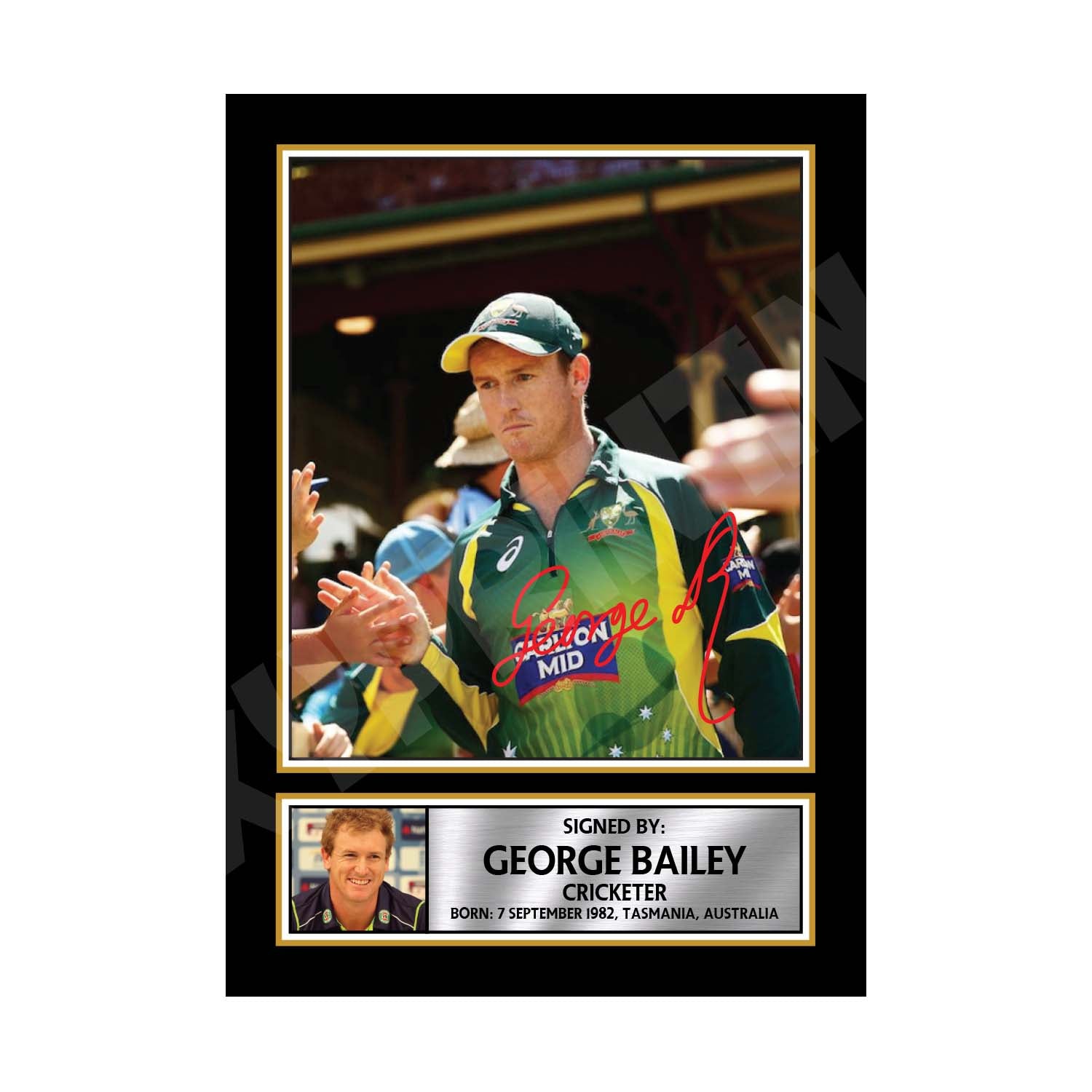 GEORGE BAILEY 2 Limited Edition Cricketer Signed Print - Cricket Playe