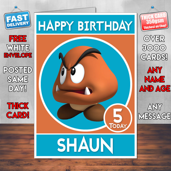 Goombas Super Mario Inspired Theme Personalised Kids Inspired Birthday