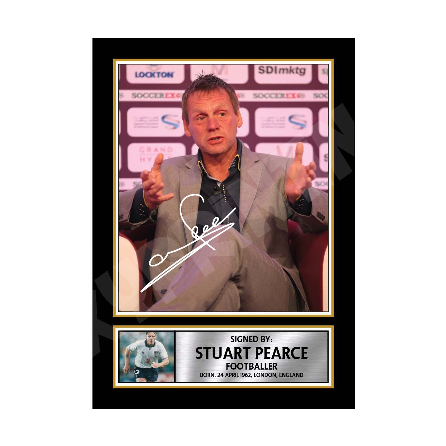 ICONIC STUART PEARCE 2 Limited Edition Football Player Signed Print