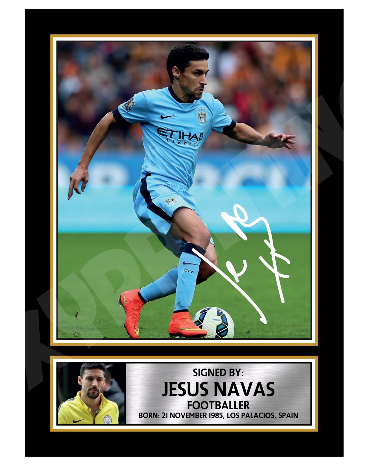 JESUS NAVAS (1) Limited Edition Football Player Signed Print - Footbal