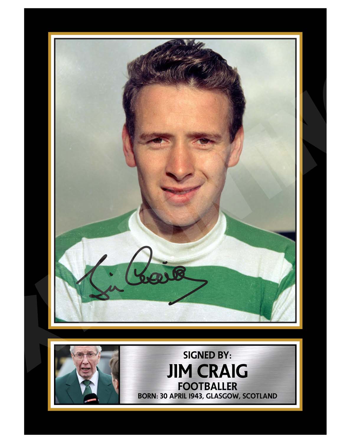 JIM CRAIG Limited Edition Football Player Signed Print - Football