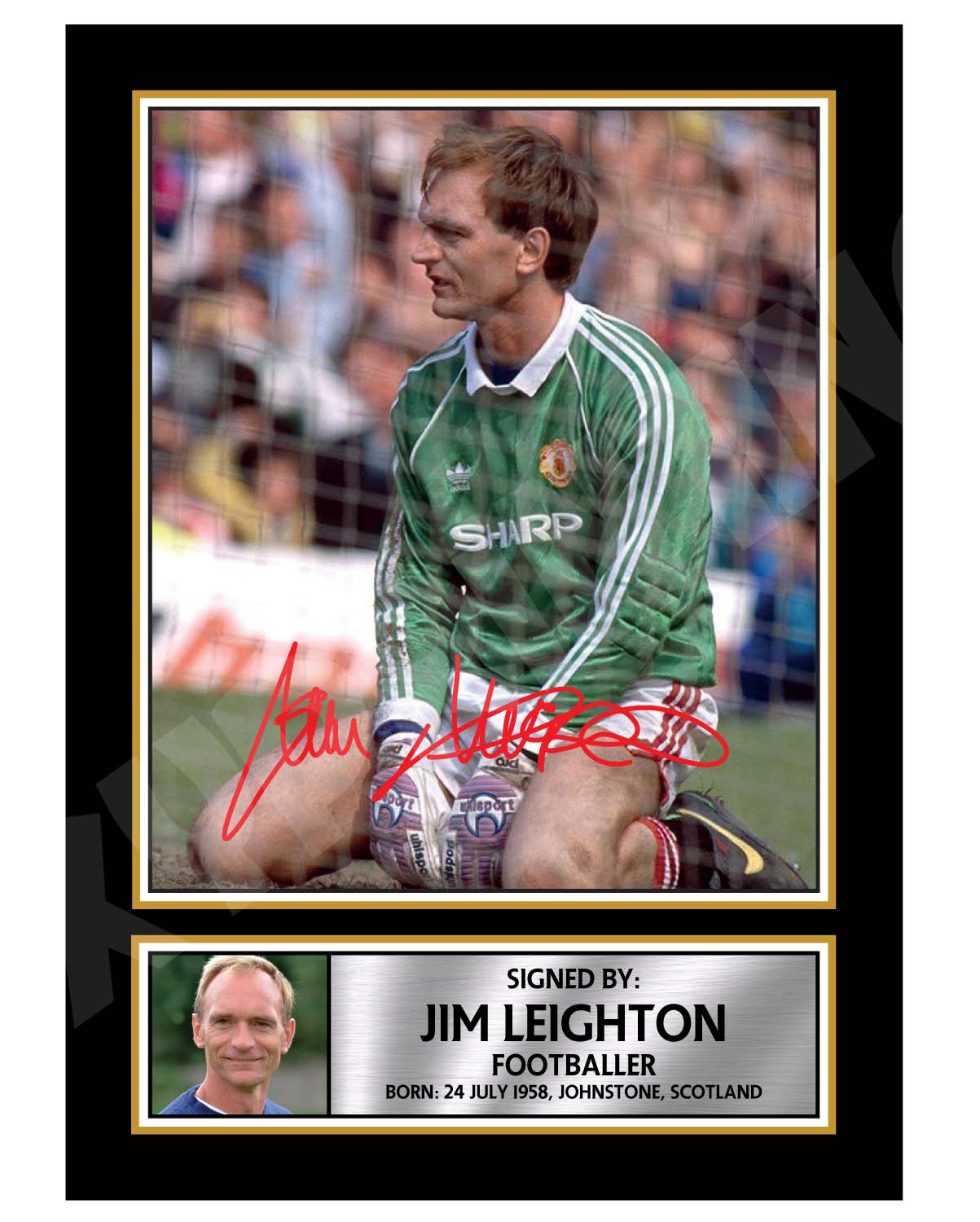 JIM LEIGHTON (1) Limited Edition Football Player Signed Print - Footba