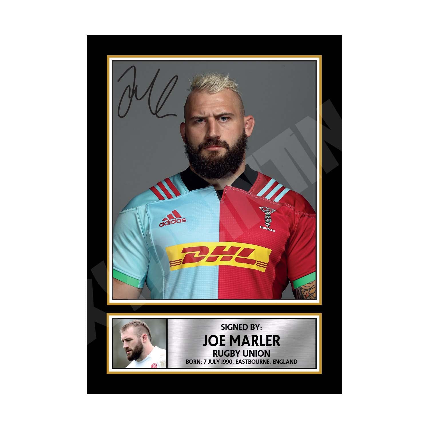 JOE MARLER 1 Limited Edition Rugby Player Signed Print - Rugby